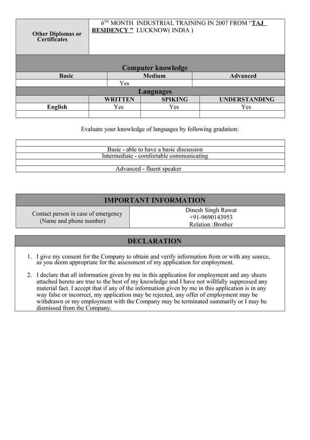 lily international chef cv | PDF