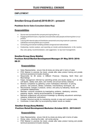 Tlou Phidwell Chokoe's Resume | DOCX