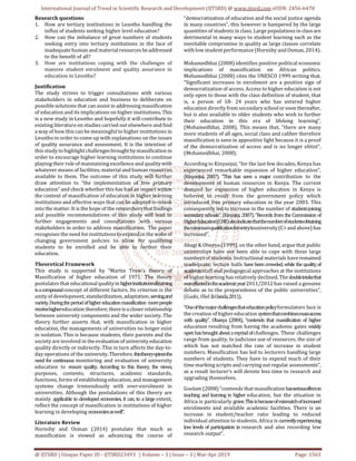 Examining the Implications of Massification of Education on Quality Assurance and Assessment in ...