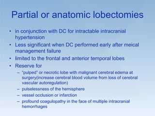 338 Indications and technique for cranial decompression after traumatic ...