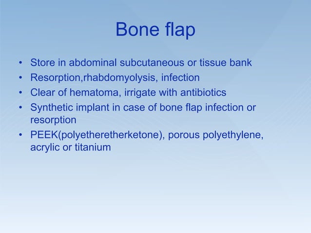 338 Indications and technique for cranial decompression after traumatic ...