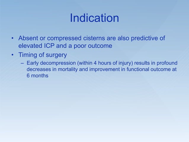 338 Indications and technique for cranial decompression after traumatic ...