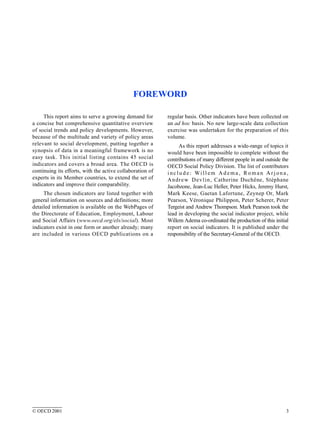 Society At A Glance Oecd Social Indicators 2001 Oecd | PDF