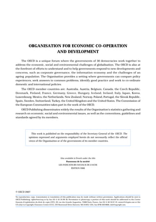 Society At A Glance Oecd Social Indicators 2006 Ed Oecd | PDF