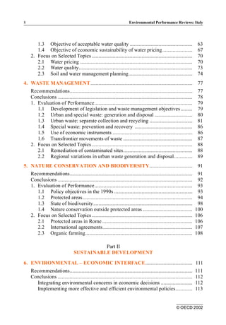 Oecd Environmental Performance Review Italy 2002 Oecd | PDF