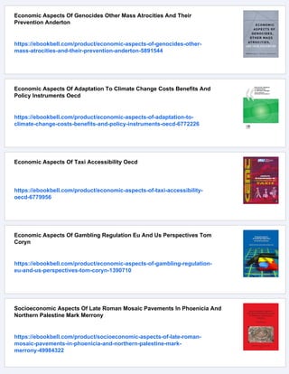 Economic Aspects Of Extended Producer Responsibility Oecd | PDF