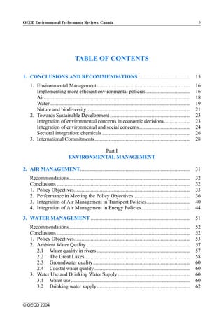 Oecd Environmental Performance Reviews Canada Oecd | PDF