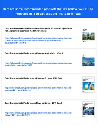 Oecd Environmental Performance Reviews Canada Oecd | PDF