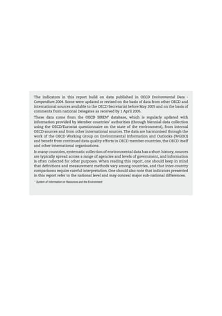 Oecd Environmental Indicators 2005 Environment At A Glance Oecd | PDF