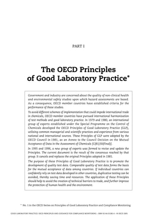 Good Laboratory Practice Oecd Principles And Guidance For Compliance ...