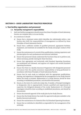 Good Laboratory Practice Oecd Principles And Guidance For Compliance ...