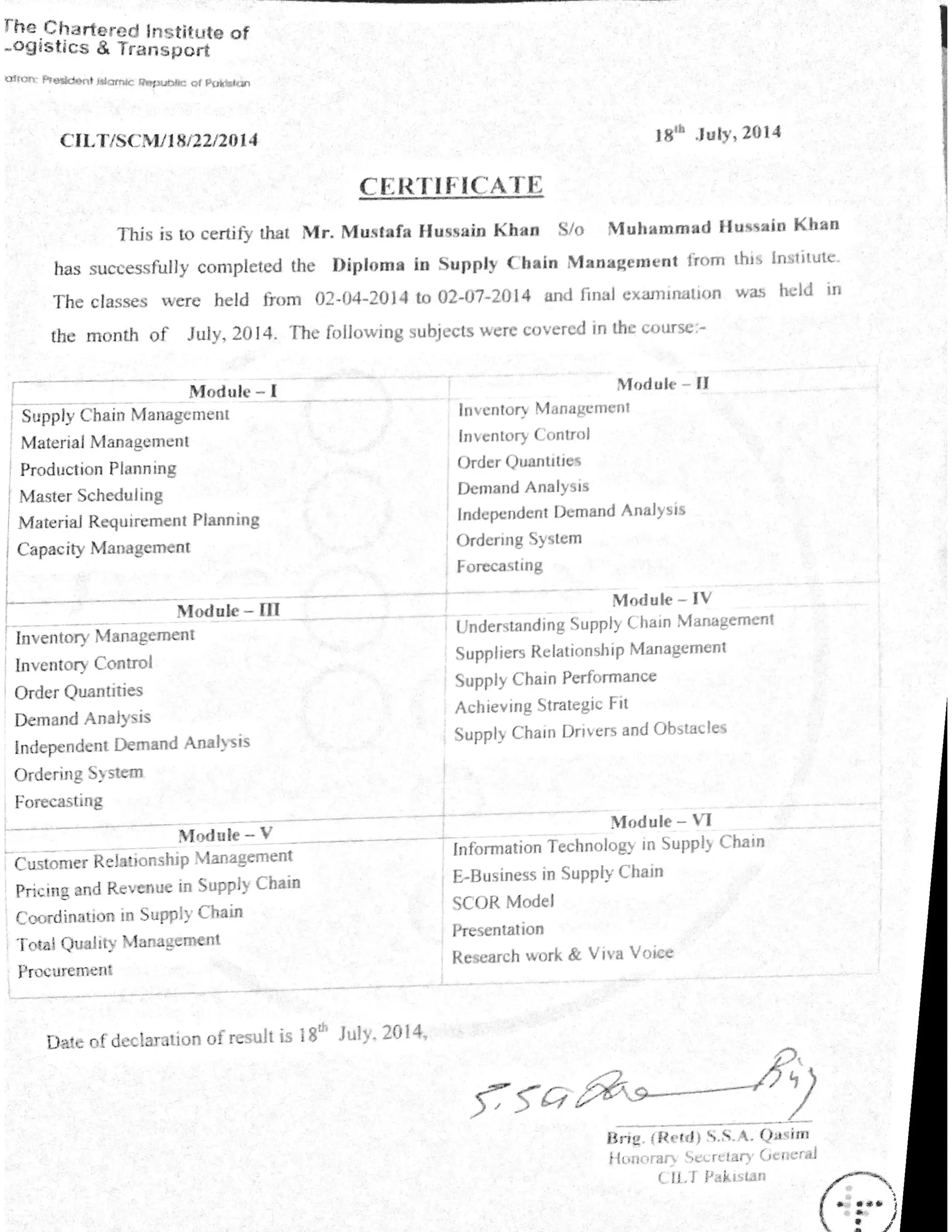 Supply chain certification | PDF