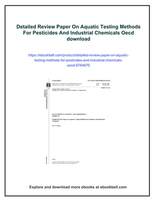 Detailed Review Paper On Aquatic Testing Methods For Pesticides And ...