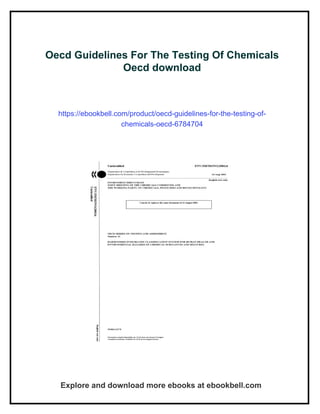 Oecd Guidelines For The Testing Of Chemicals Oecd | PDF