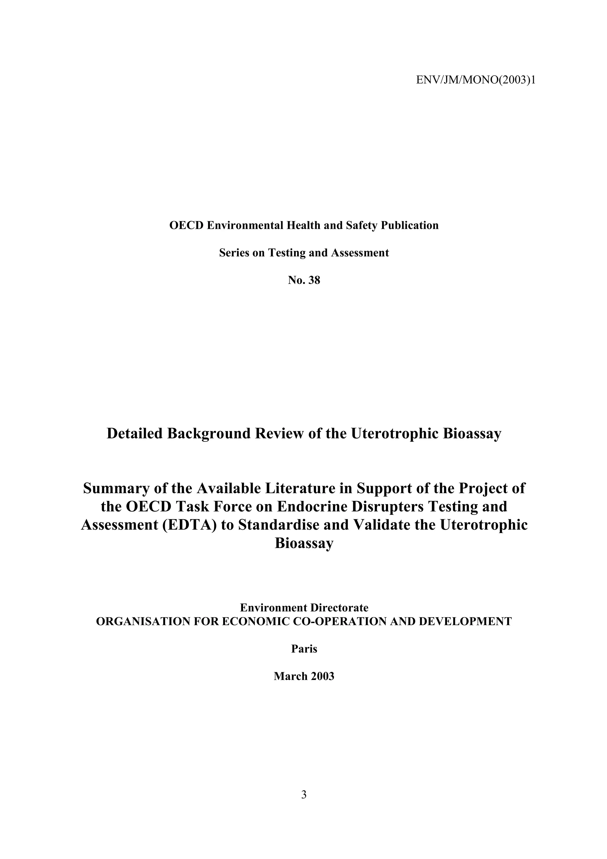 Oecd Guidelines For The Testing Of Chemicals Oecd | PDF