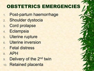 Obstetric emergencies | PPT