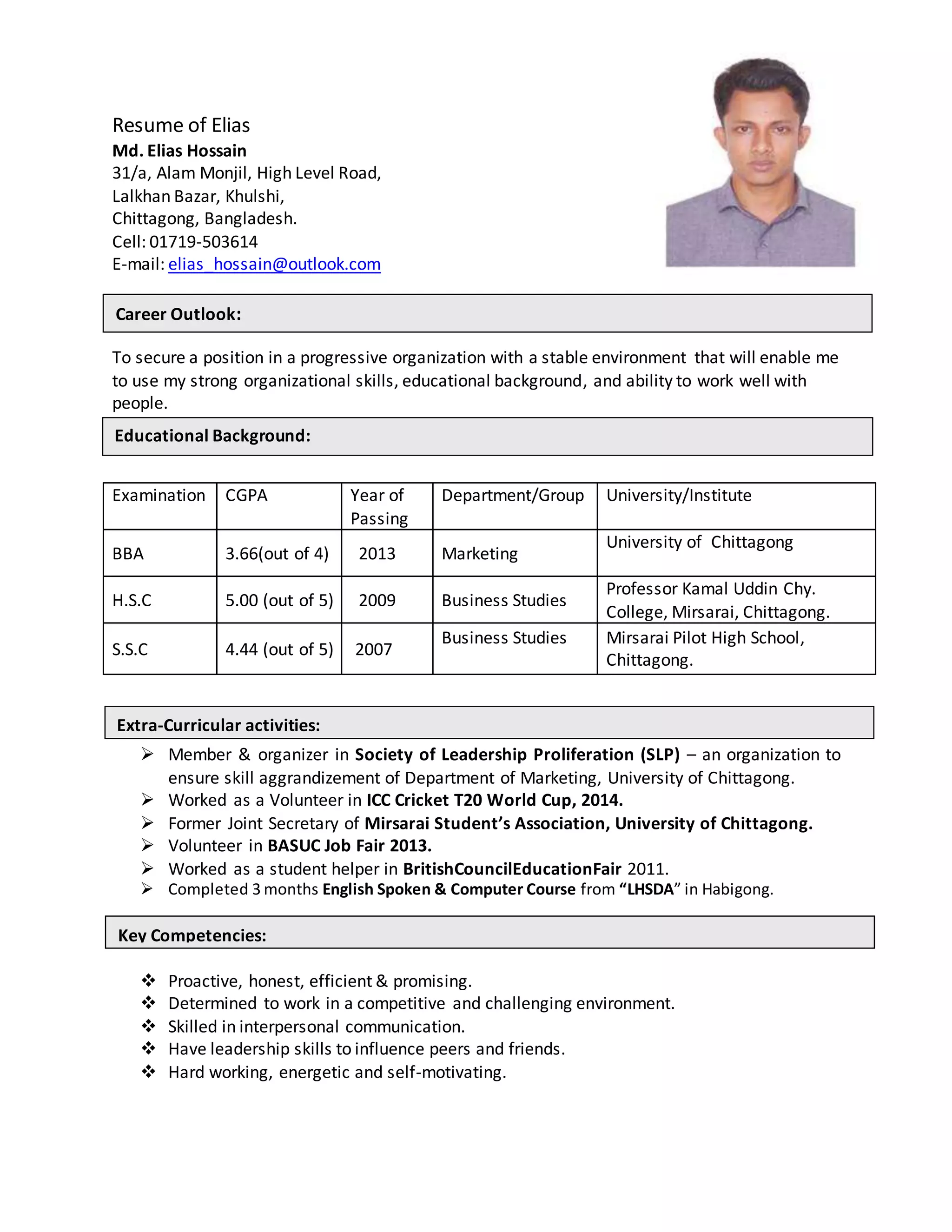 Resume of Elias | DOCX