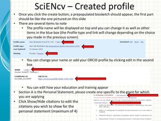 The Biosketch format, SciENcv and the paper | PPTX | Desktop Publishing | Computer Software and ...