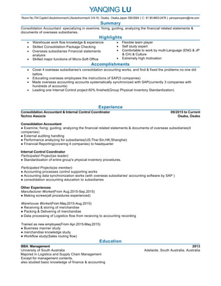 Yanqing Lu Resume Eng | PDF