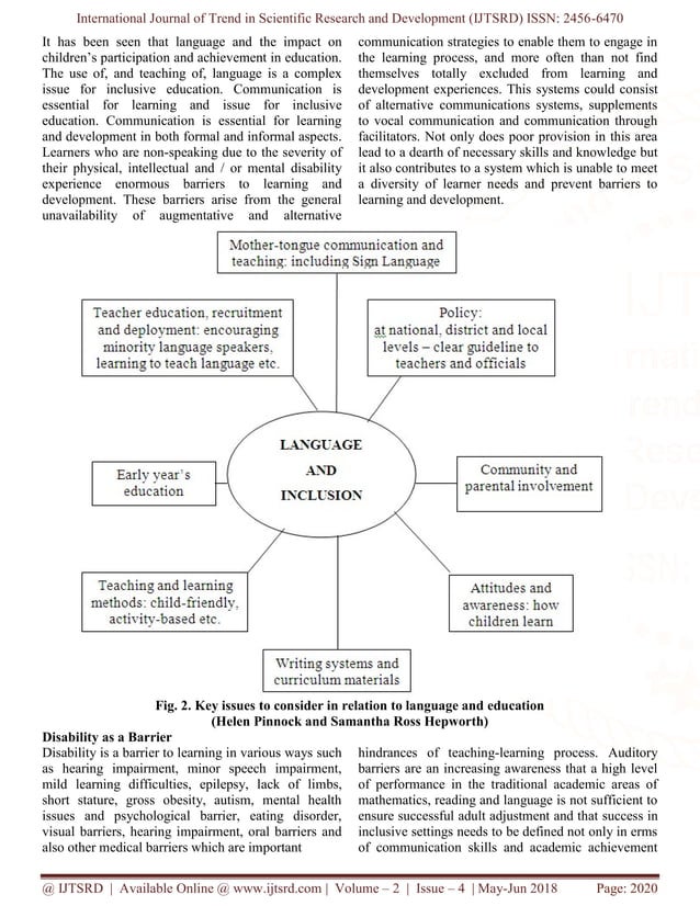 Barriers and Opportunities of Inclusive Education in Present ...