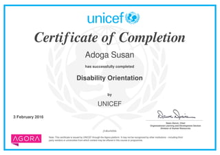 Disability_Orientation_Course certificate - All staff orientation on disabilities(1) | PDF