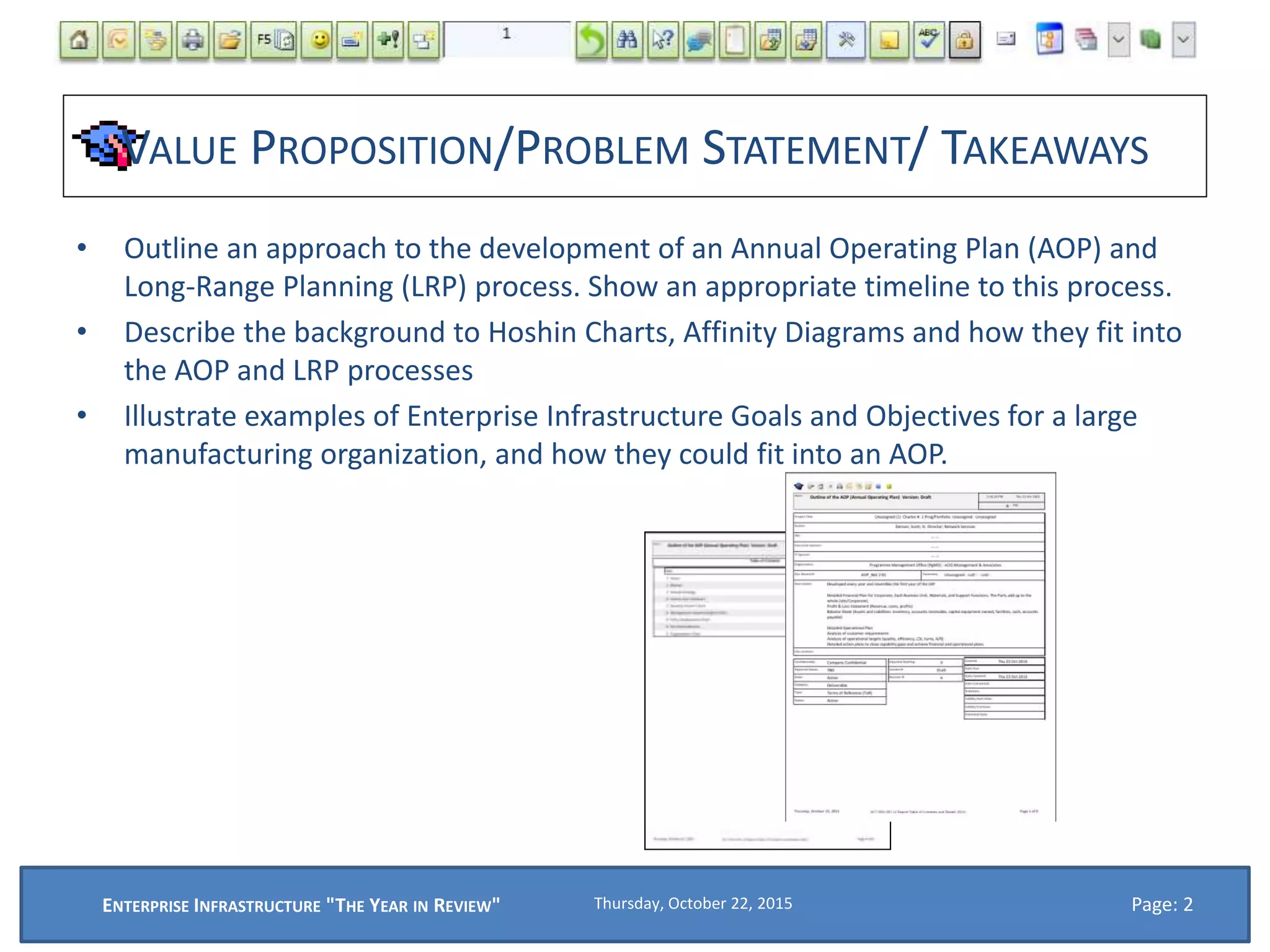 eCIO PPT Annual Operations Plan (AOP) Planning Process | PPTX