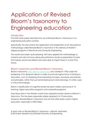 Application of Revised Bloom | PDF
