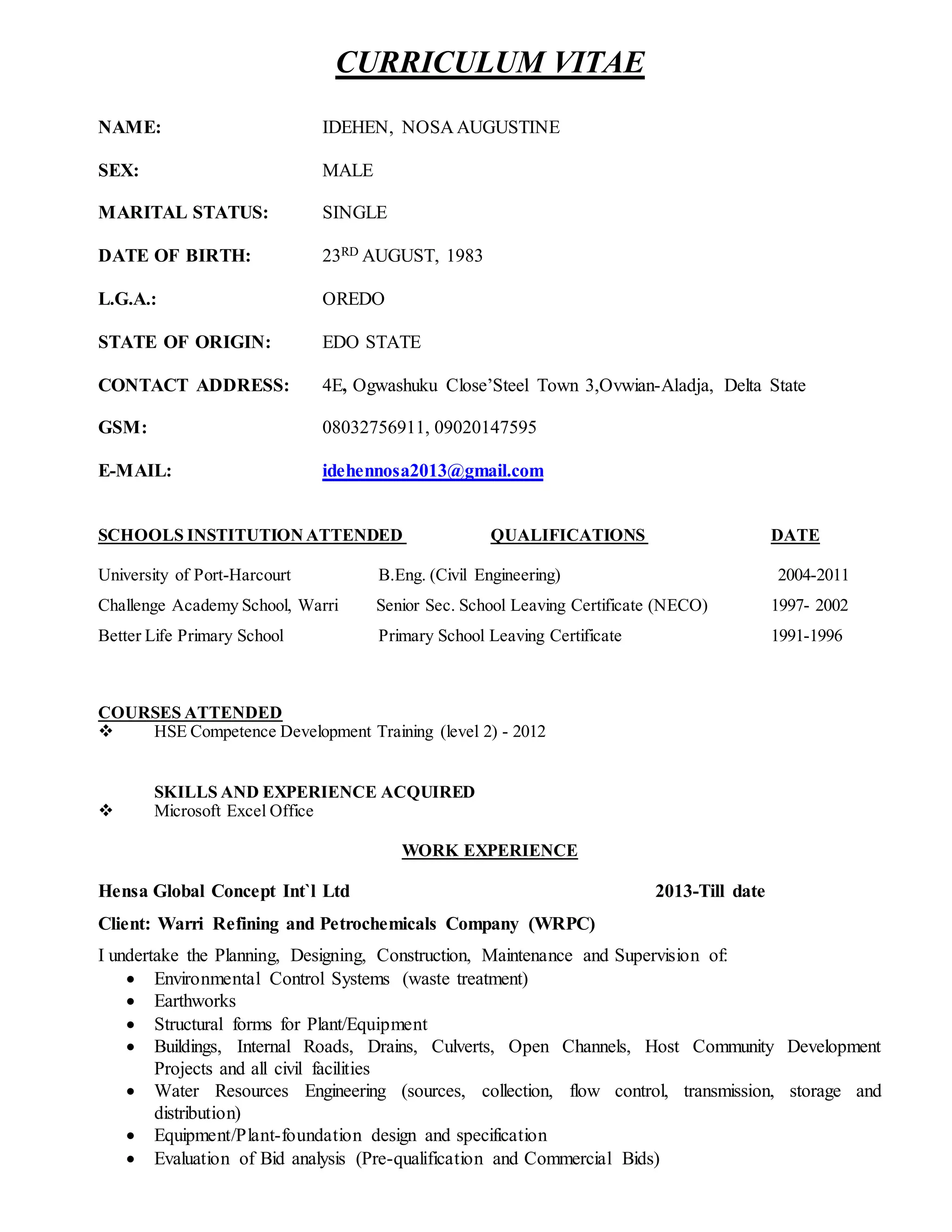 IDEHEN NOSA CV | DOCX