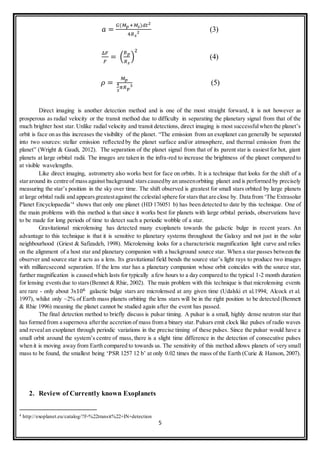 Final Year Project - Observation and Characterisation of Exoplanets | PDF