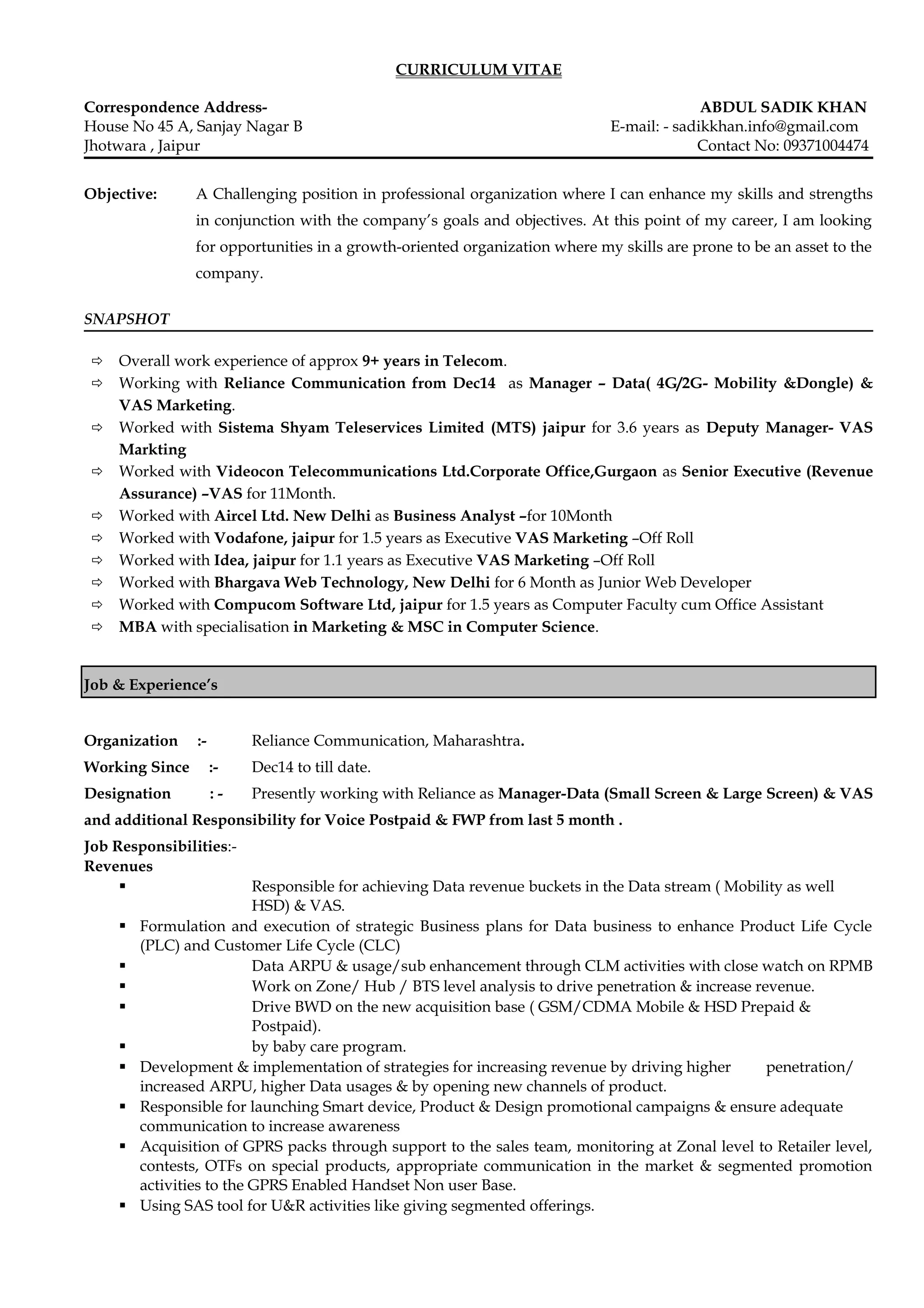 Resume_ Sadik khan_updated1New | DOC