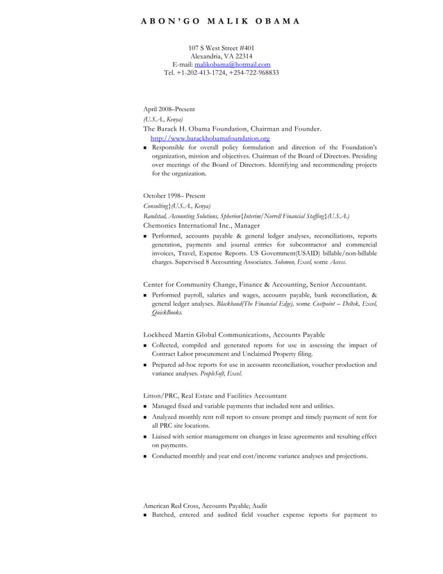 CV - Abon'go Malik Obama June-11-2015 | PDF