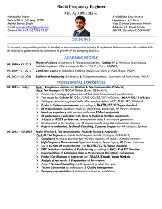 CV-Ajit-PHADTARE-RF Engineer | PDF | Internet of Things | Internet