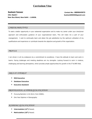 MIS Resume | DOC