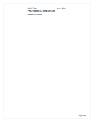 CV Faisal Nasir Updated (2) | DOC