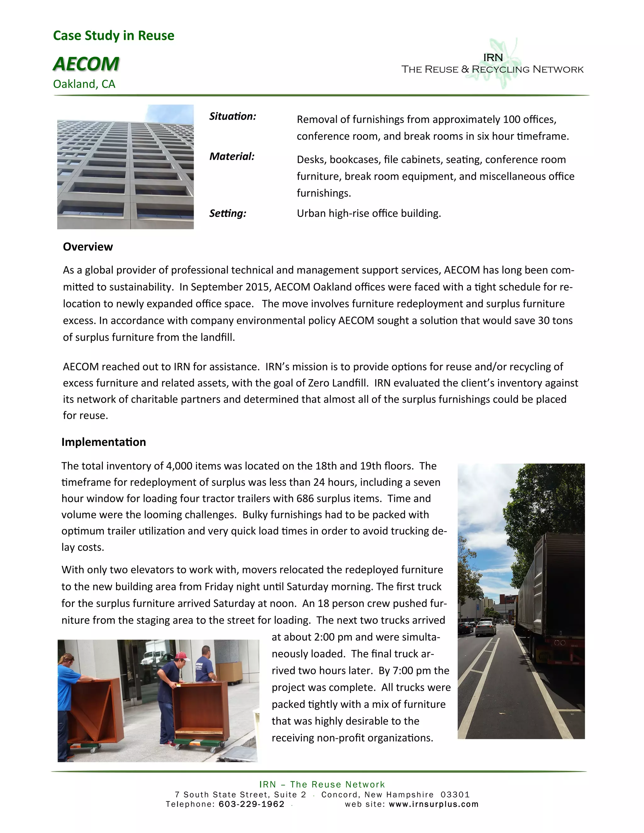 Program Initiative - Sustainable Case Study AECOM | PDF