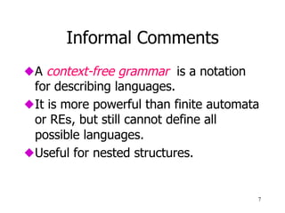 Lecture: Context-Free Grammars | PDF