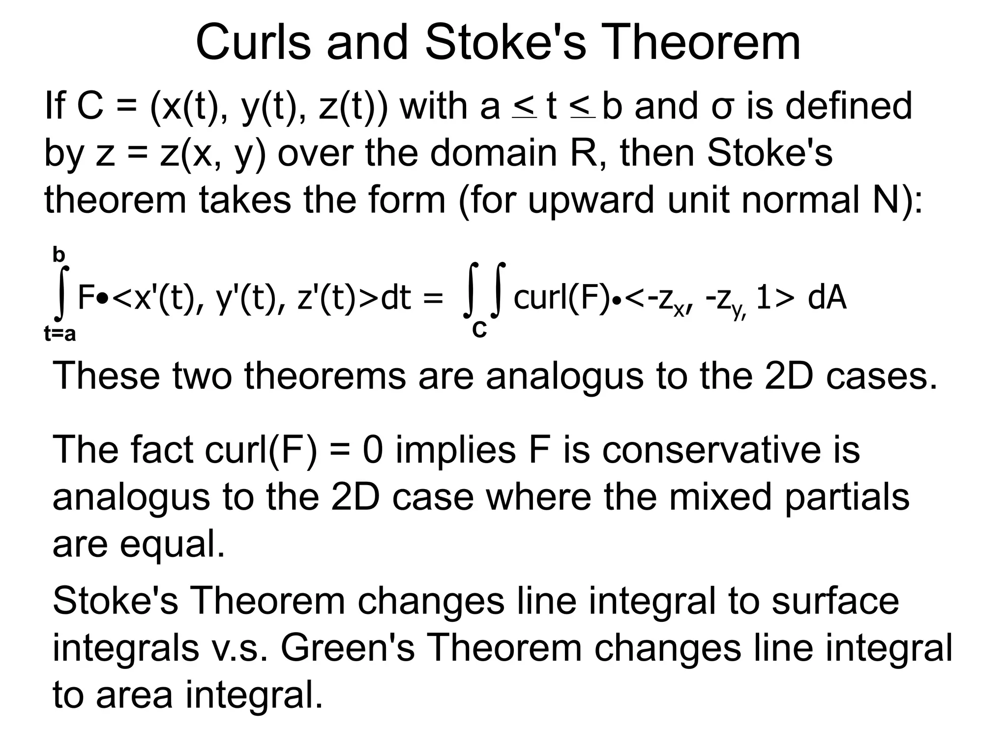 33 curls and stoke's theorem | PPT