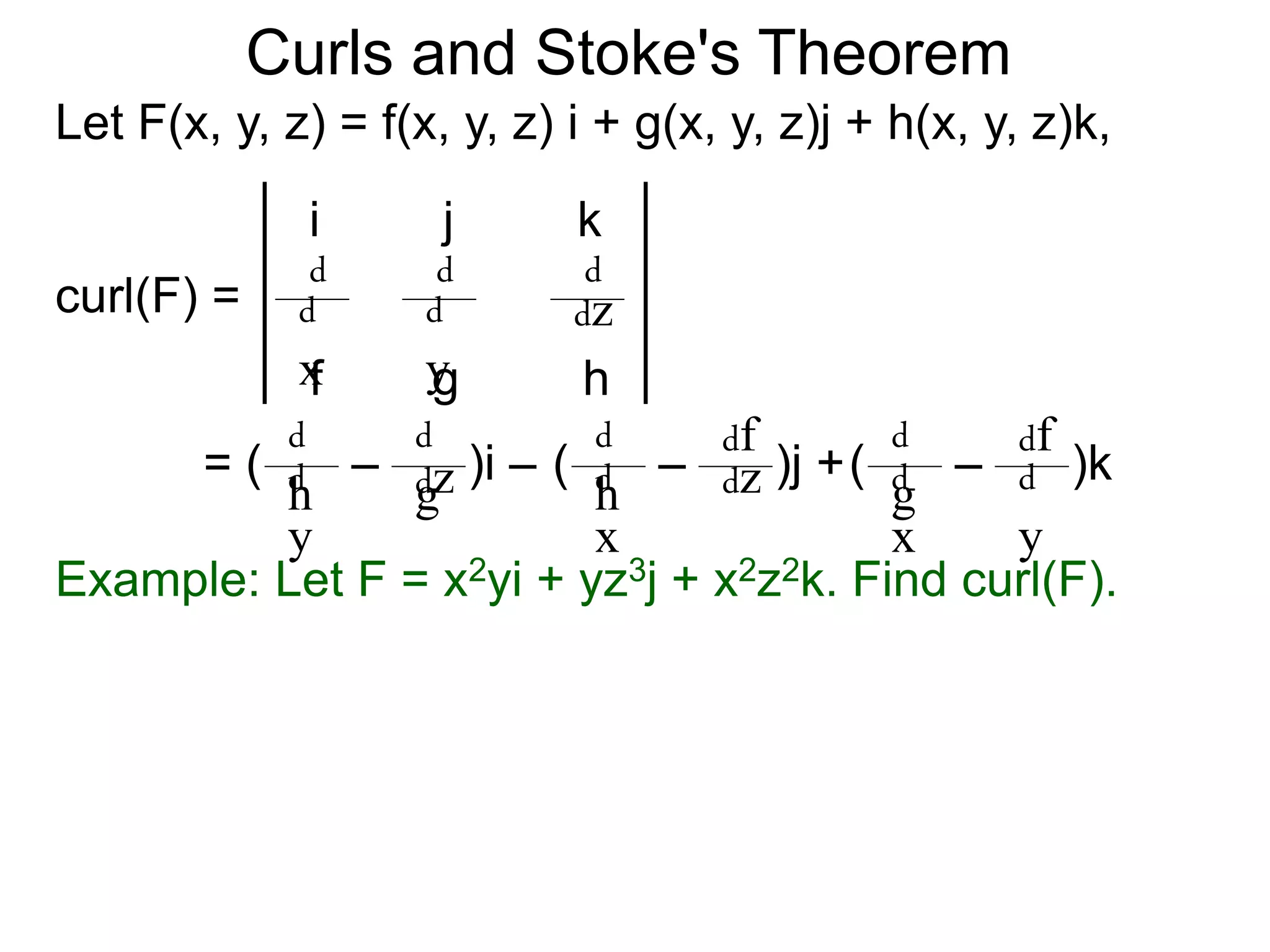 33 curls and stoke's theorem | PPT