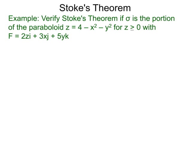 33 curls and stoke's theorem | PPT
