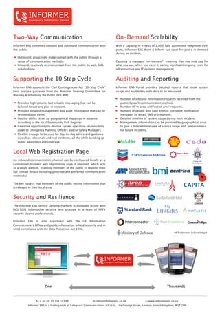 informer_data_sheet | PDF | Email | Internet