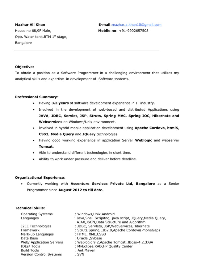 Mazhar Ali- Resume | PDF