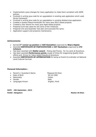 Mazhar Ali- Resume | PDF