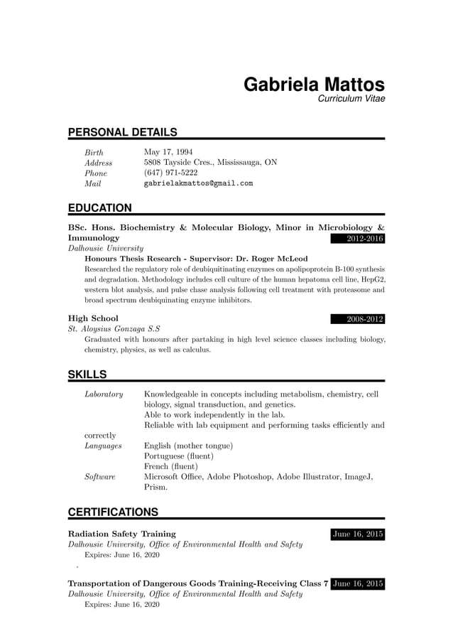 GABRIELA MATTOS - CV 2 | PDF
