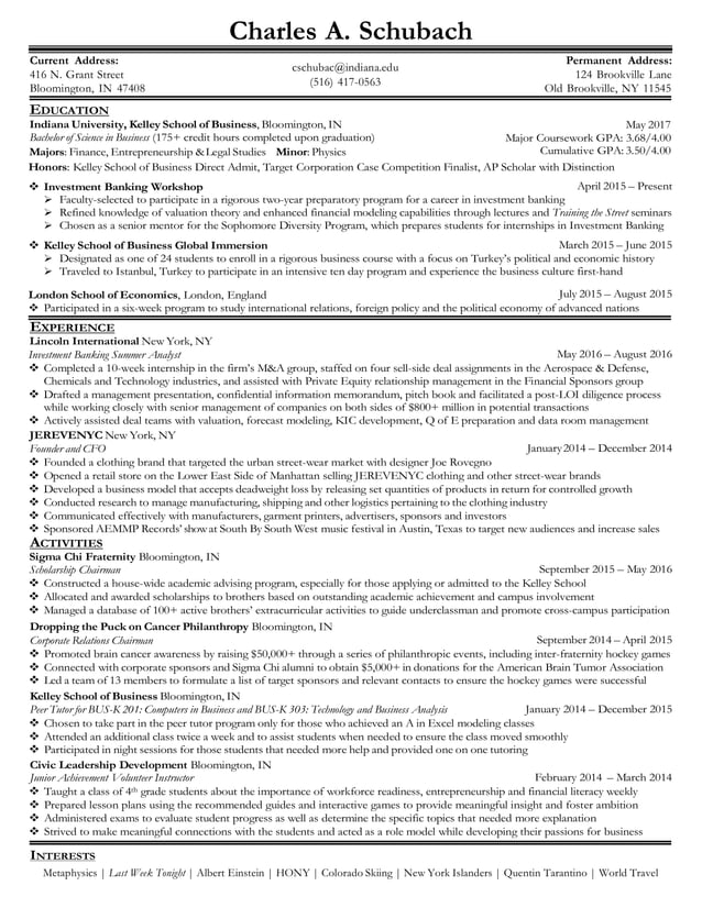 Resume of Charles Schubach | PDF