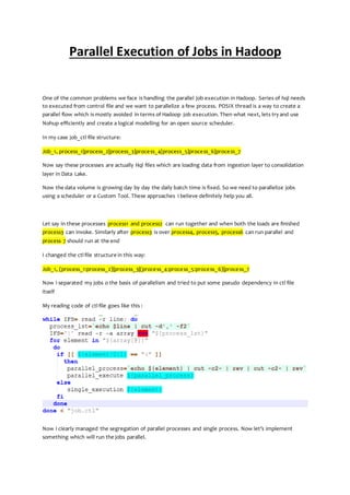 Parallel Execution of Jobs in Hadoop | DOCX