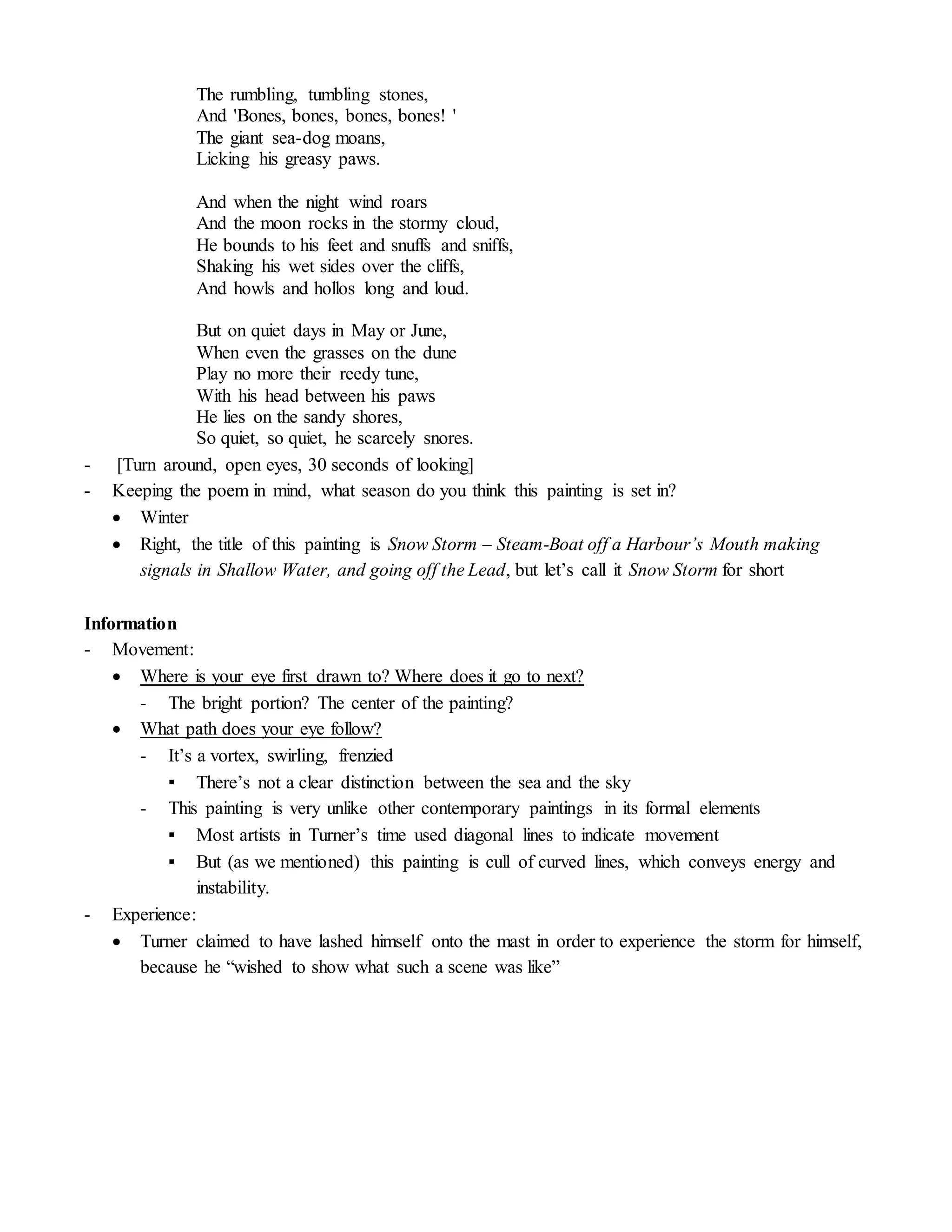 Gallery Talk Script | PDF