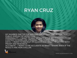 33 explosive content writing tips from 33 content masters | PPT