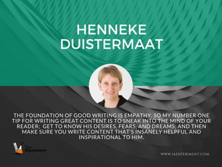 33 explosive content writing tips from 33 content masters | PPT