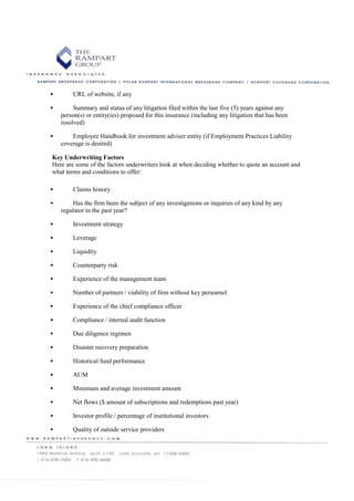 Hedge Fund Insurance Brochure | PDF