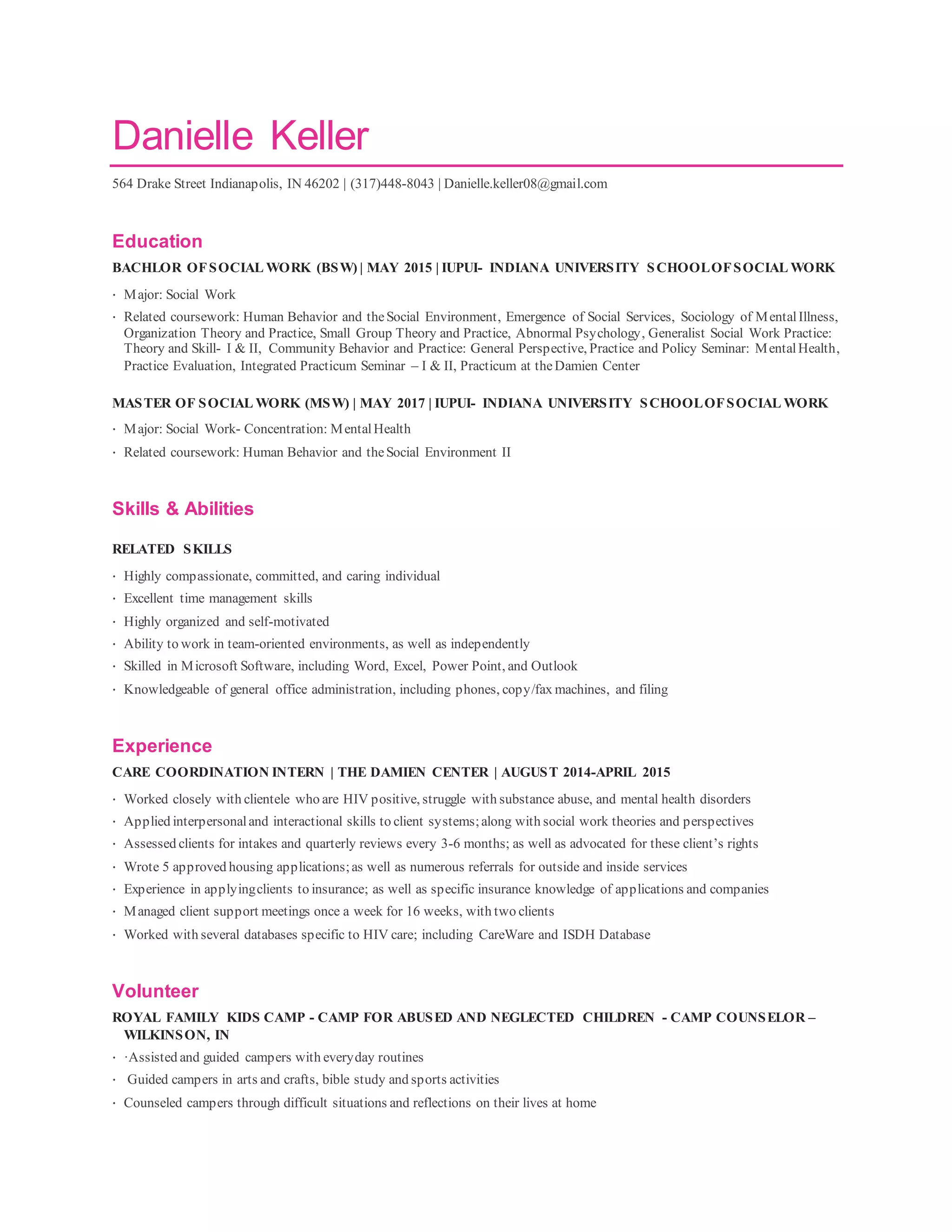 Danielle Keller's Resume | DOCX